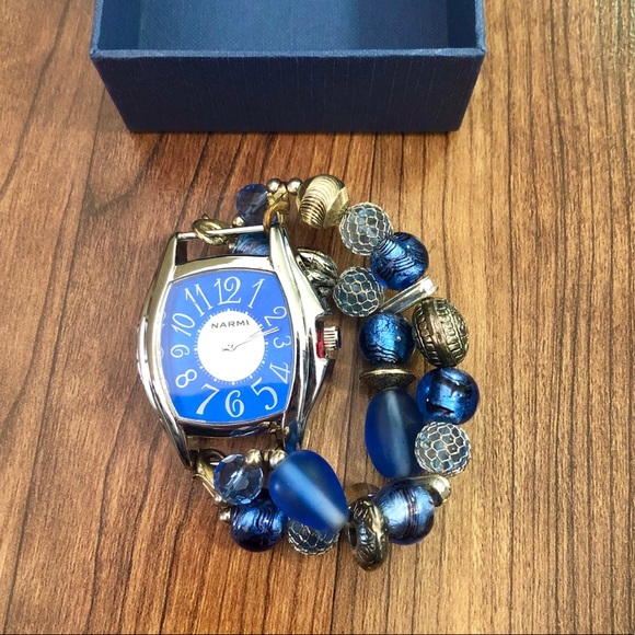 Nordstrom | Jewelry | Narmi Interchangeable Bracelet Blue Beaded Watch ...